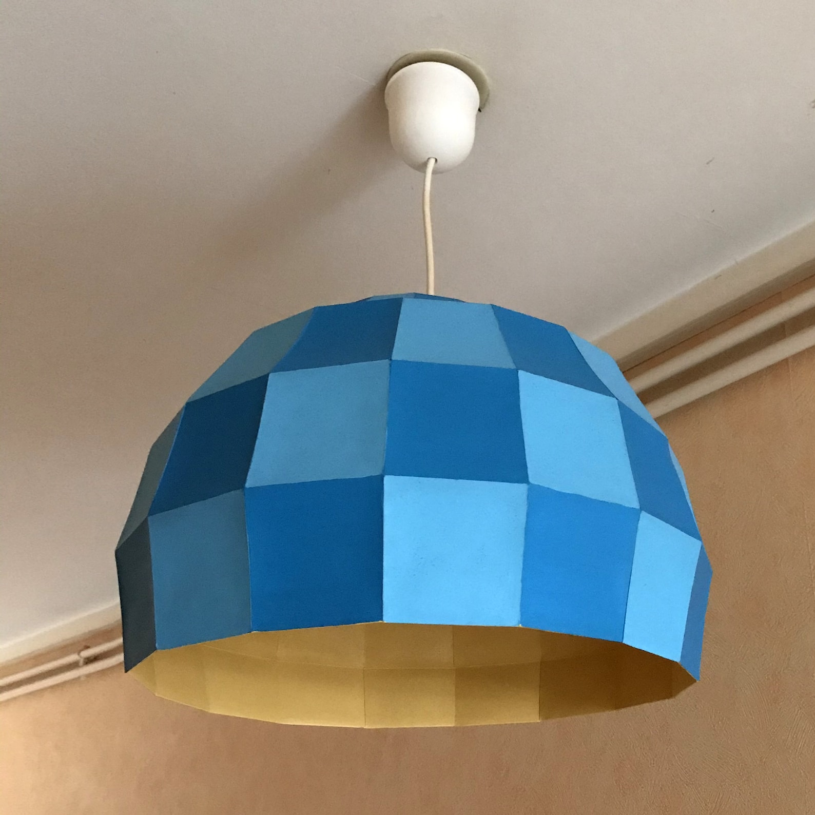 Hanging Paper Lamp Shade, Printable Lampshade EASY, Papercraft Pdf ...