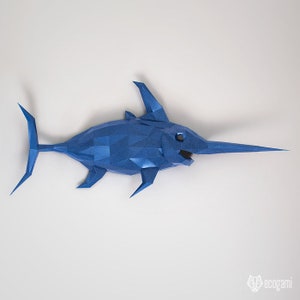 Swordfish Papercraft Sculpture, Printable 3D Puzzle, Papercraft Pdf ...
