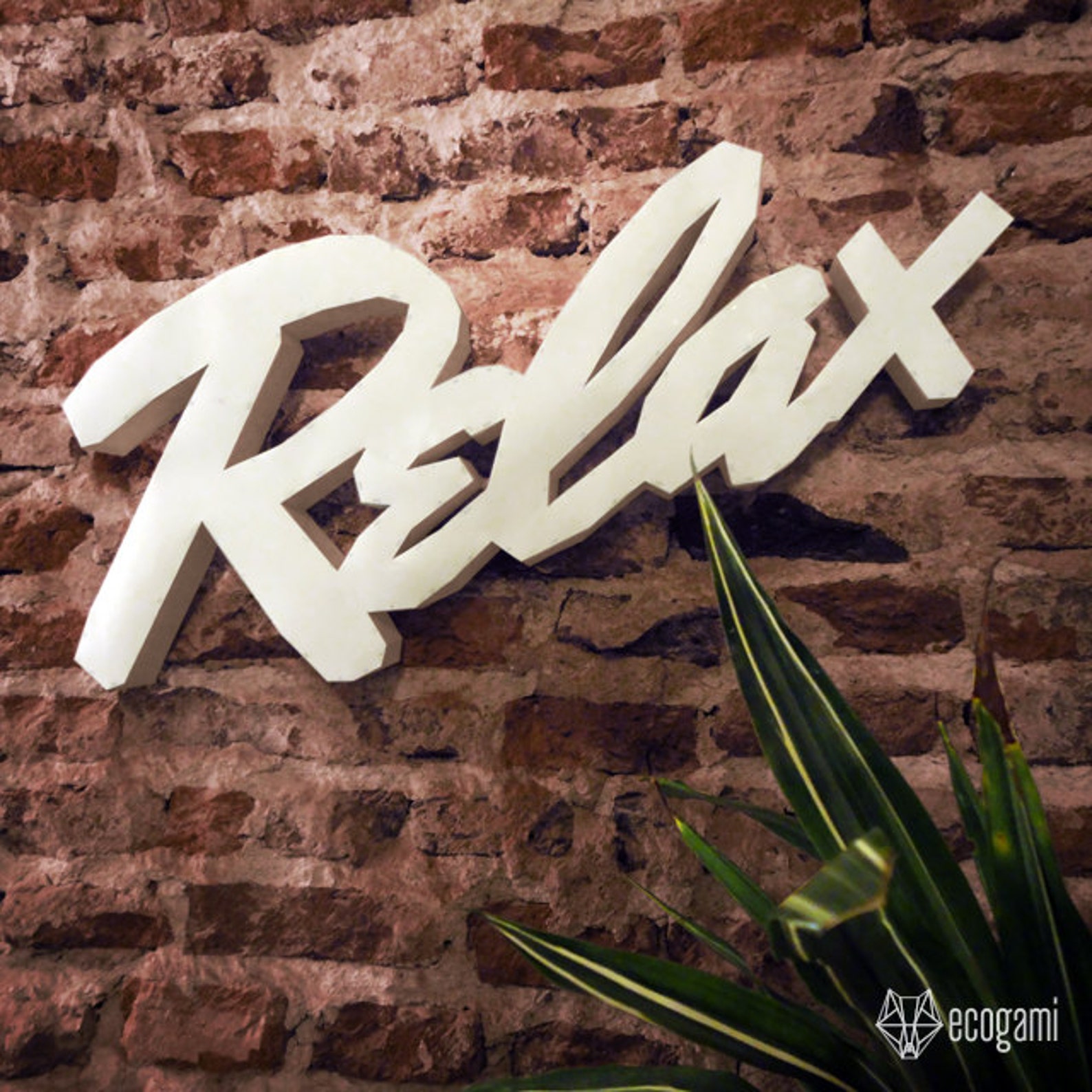 Relax Sign Papercraft Sculpture, Printable 3D Puzzle, Papercraft Pdf ...