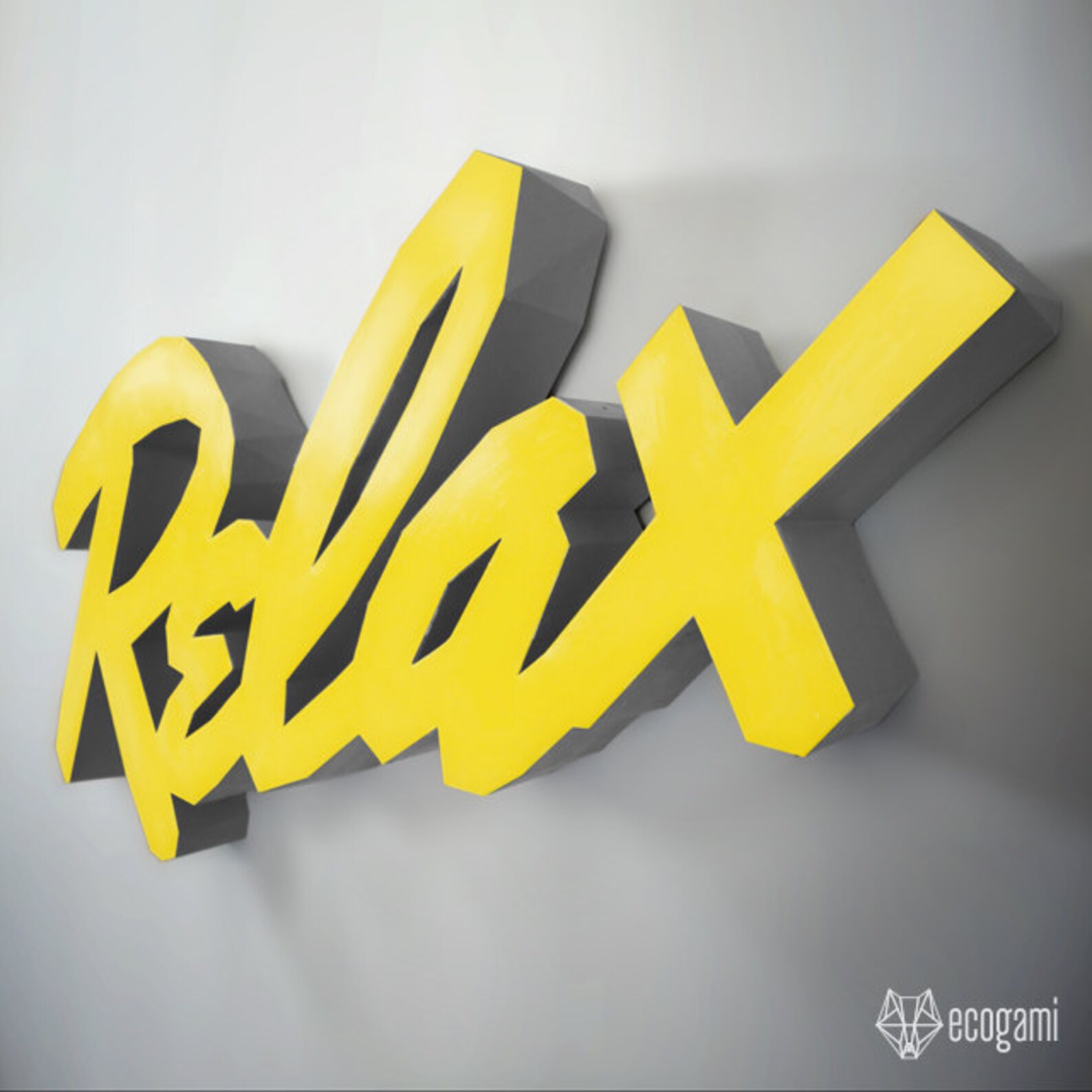 Relax Sign Papercraft Sculpture, Printable 3D Puzzle, Papercraft Pdf ...