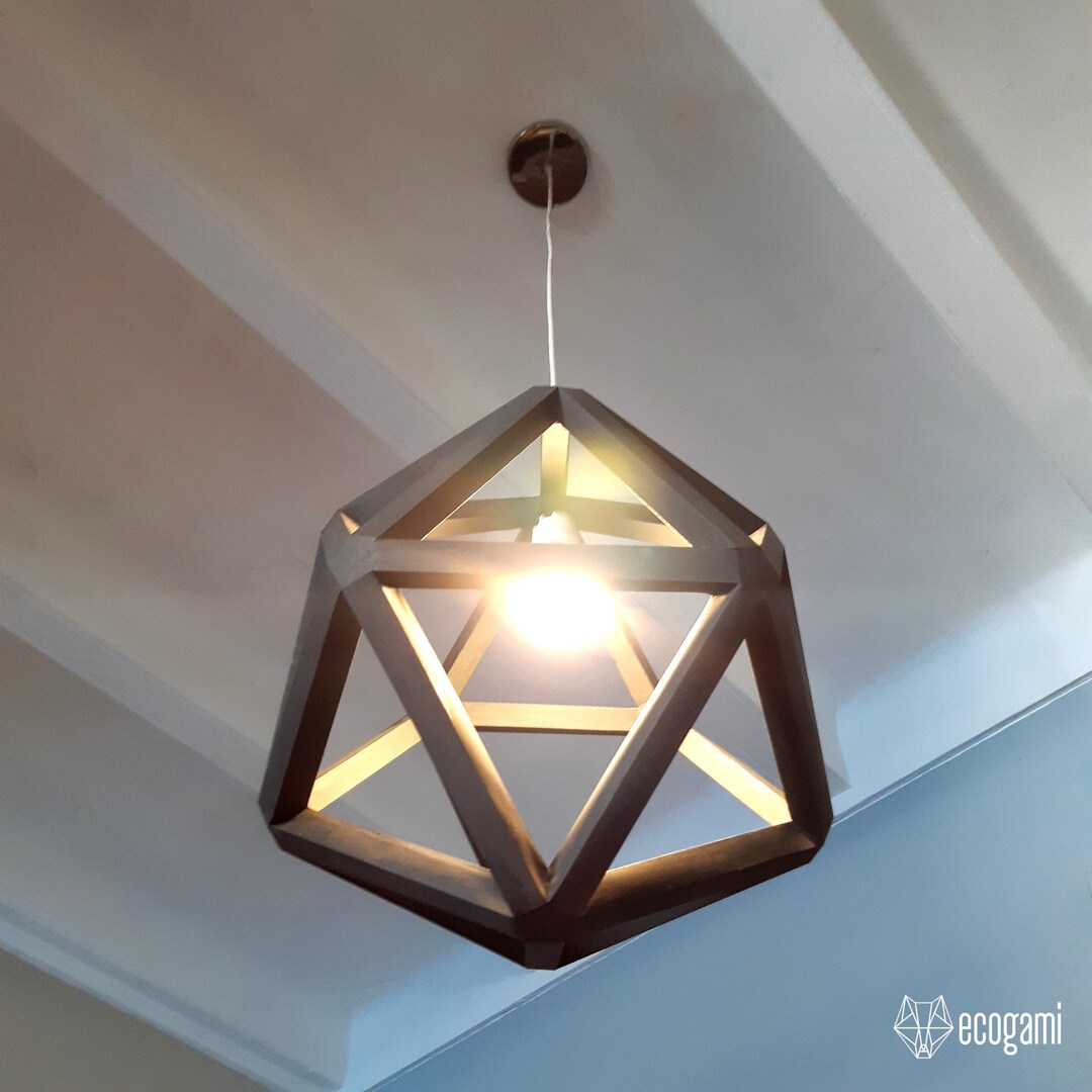 Geometric Paper Lamp Shade, Printable Lampshade PRISMA, Papercraft Pdf ...