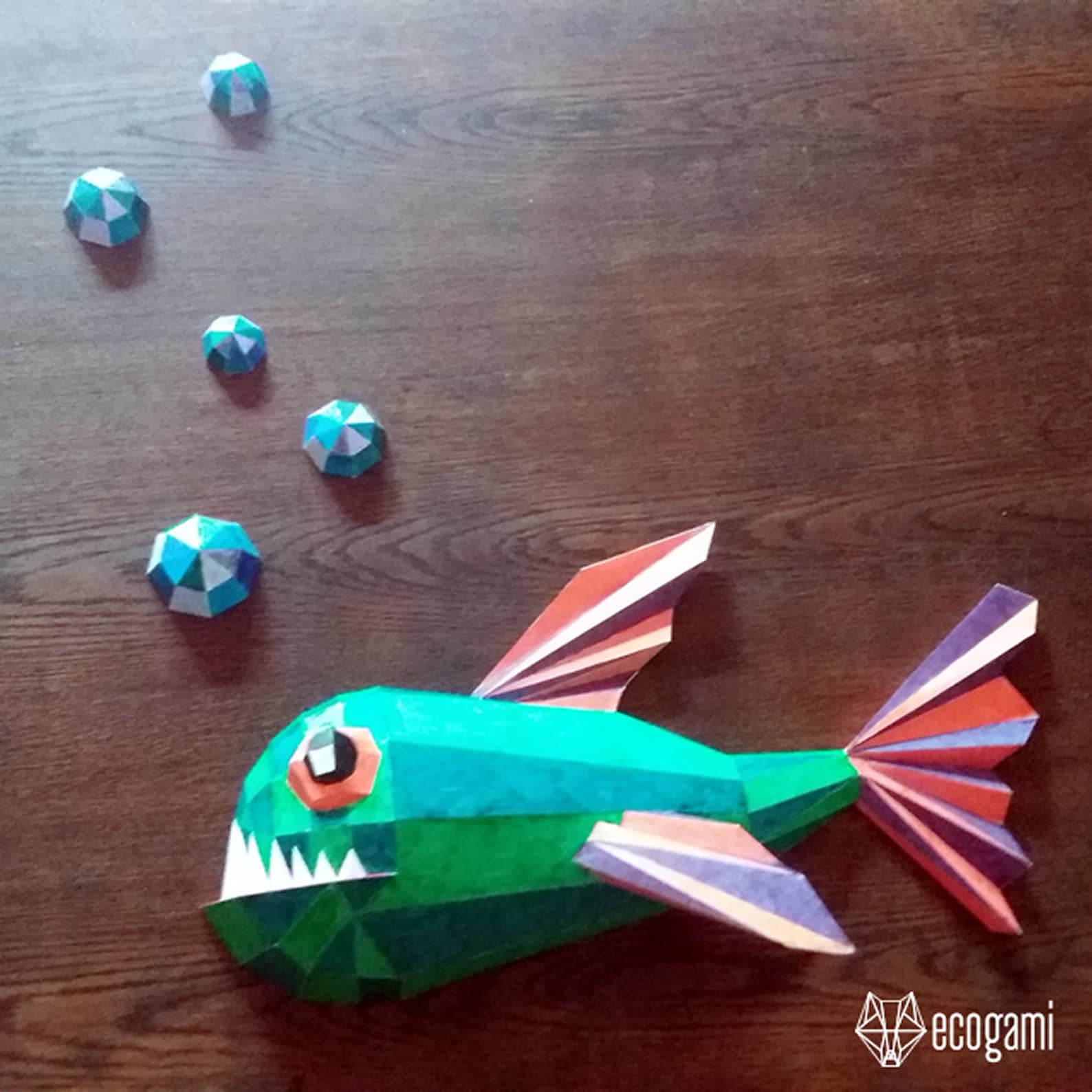 Bubble Fish Papercraft Trophy Printable 3D Puzzle Papercraft - Etsy