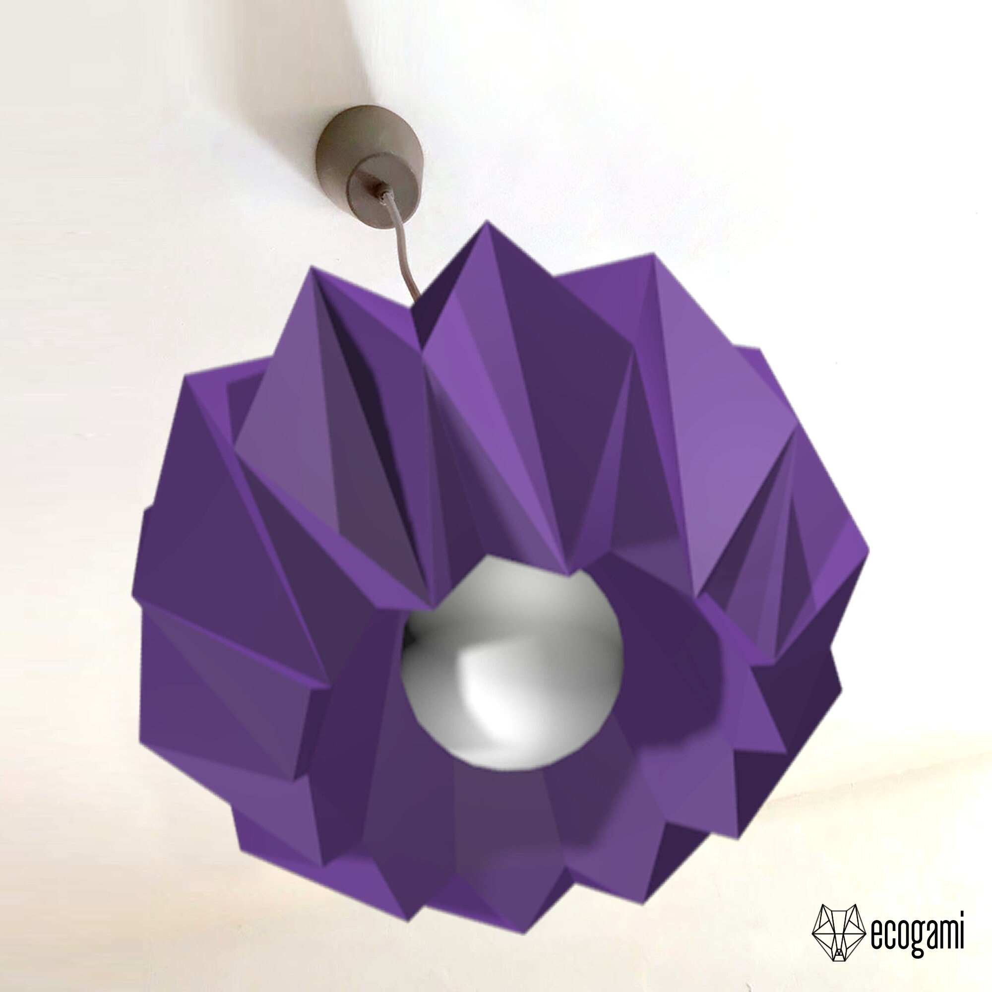 Origami II Paper Lamp Shade Printable Lampshade Papercraft - Etsy Canada