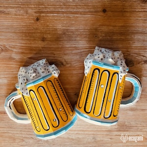 Beer Glasses Papercraft Sculpture, Printable 3D Puzzle, Papercraft Pdf ...