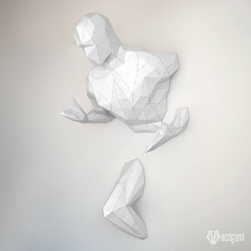 Falling Man Papercraft Sculpture Printable 3D Puzzle - Etsy