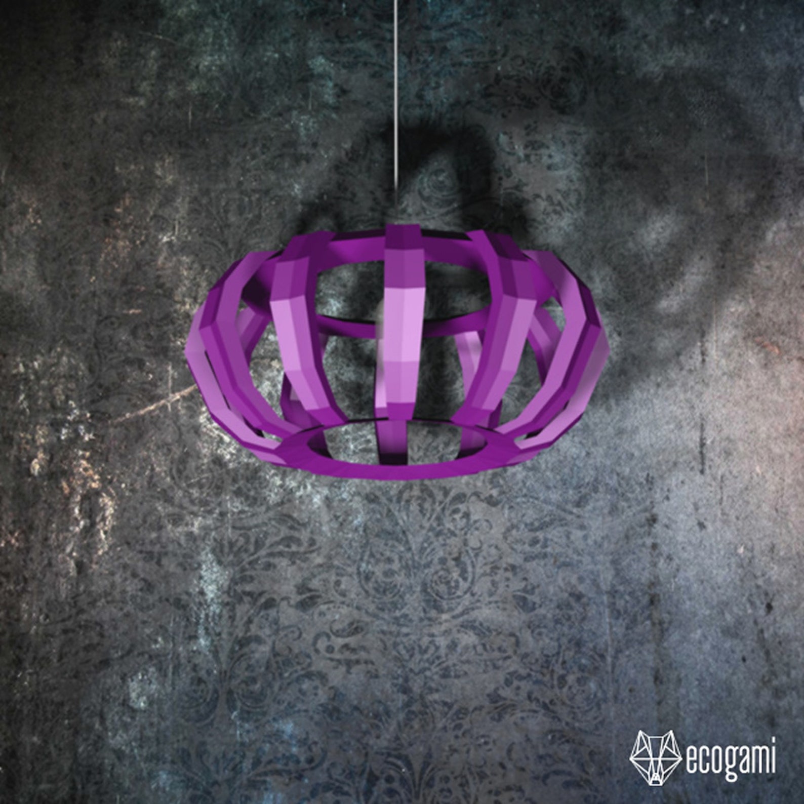 Round Paper Lamp Shade Printable Lampshade ECO Papercraft - Etsy