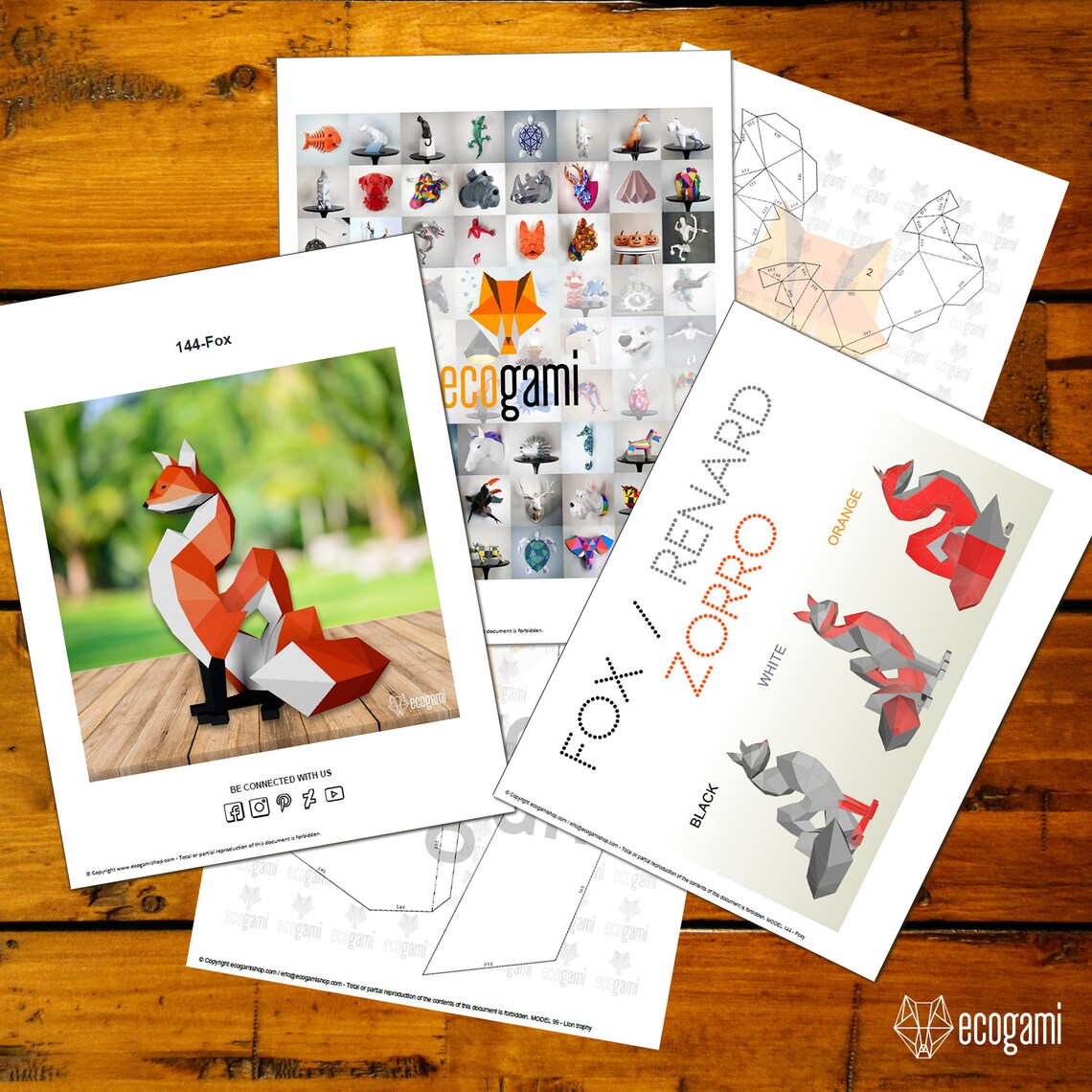 Fox Papercraft Sculpture Printable 3D Puzzle Papercraft Pdf | Etsy