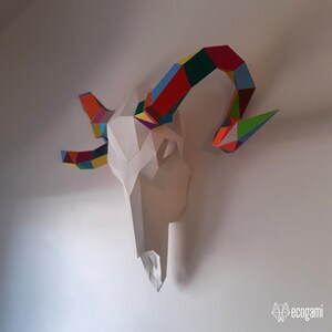 Ram Skull Papercraft Trophy, Printable 3D Sculpture, Papercraft Pdf ...
