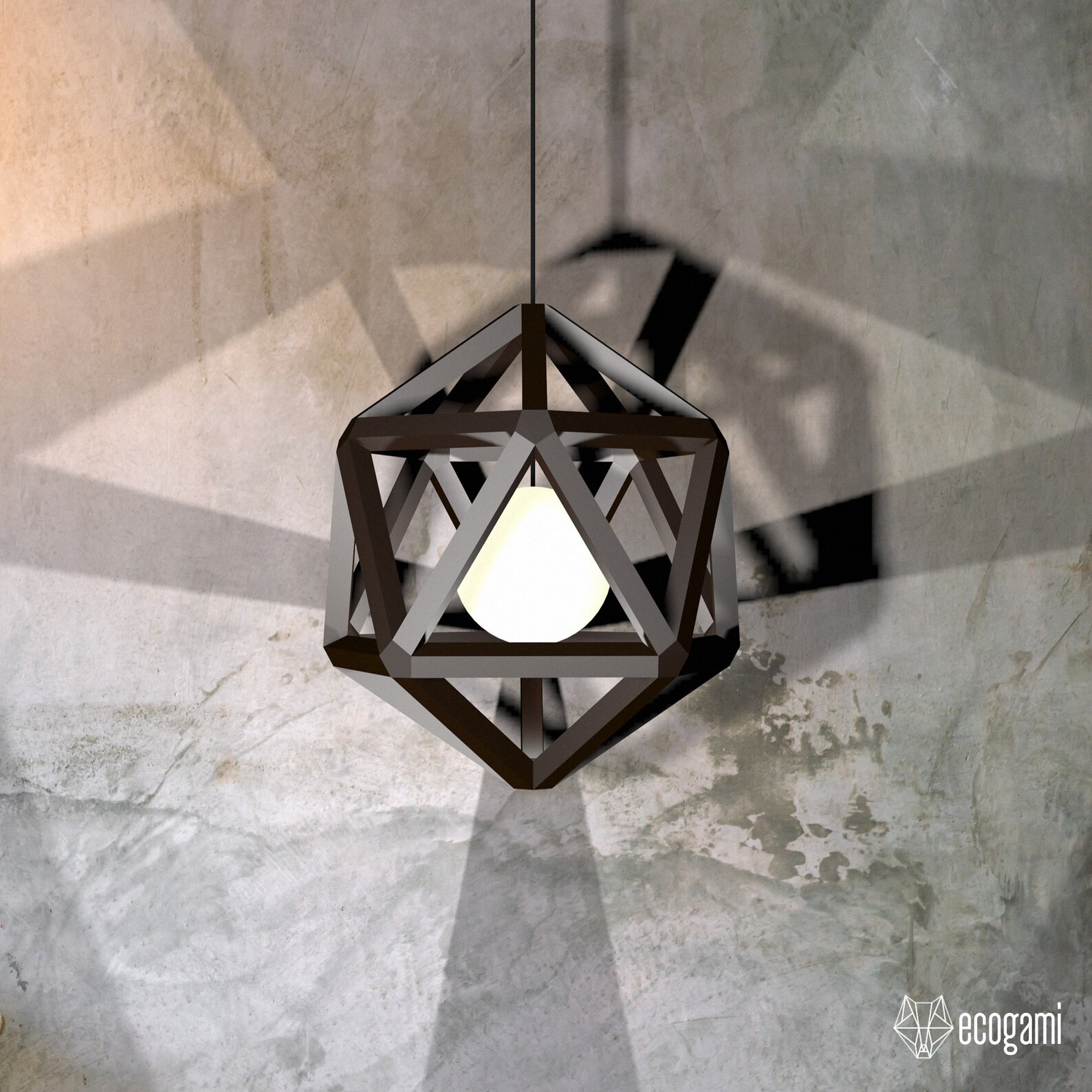 Geometric paper lamp shade printable lampshade PRISMA | Etsy