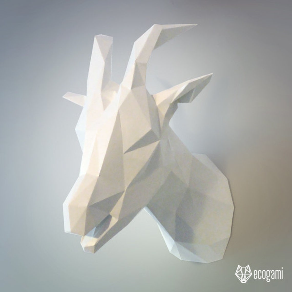 Goat Head Papercraft Template | Printable Goat 3D Puzzle | DIY Goat ...