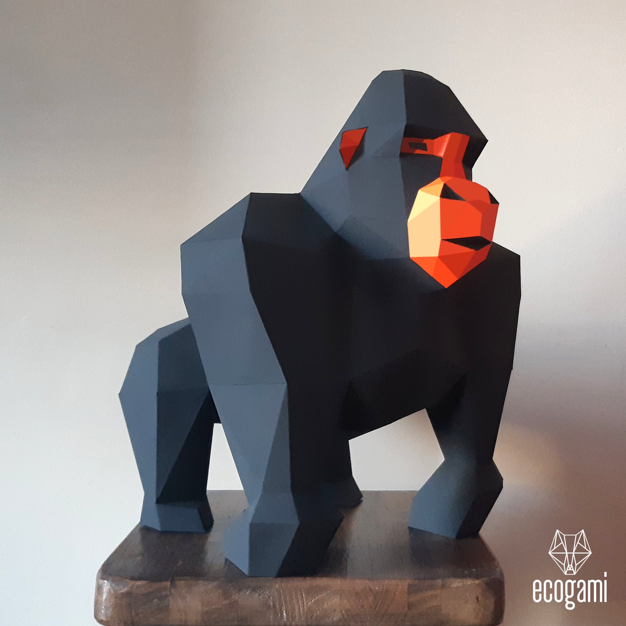 Gorilla Papercraft Sculpture Printable 3D Puzzle Papercraft - Etsy