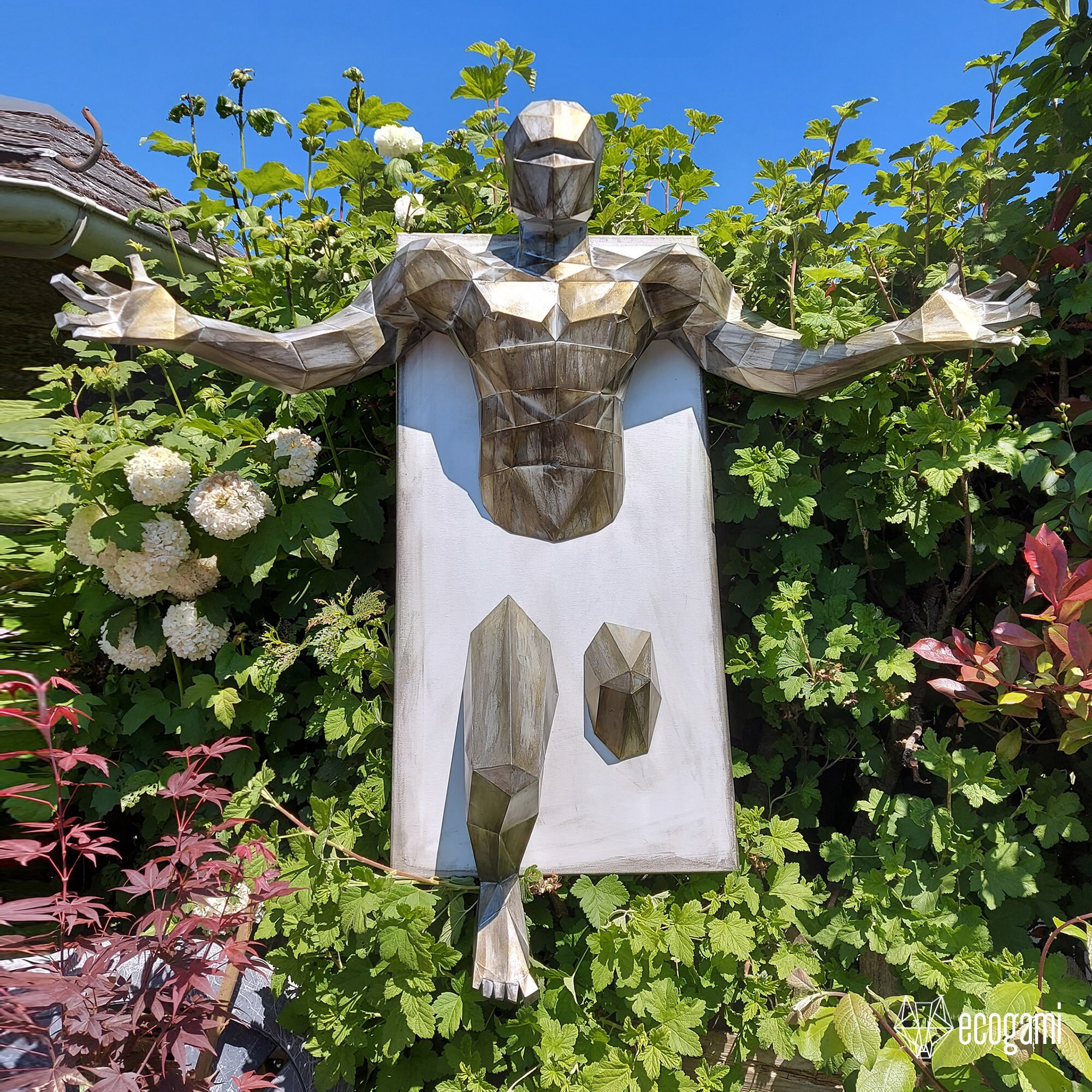 Hugging Man Papercraft Sculpture, Printable 3D Puzzle, Papercraft Pdf ...