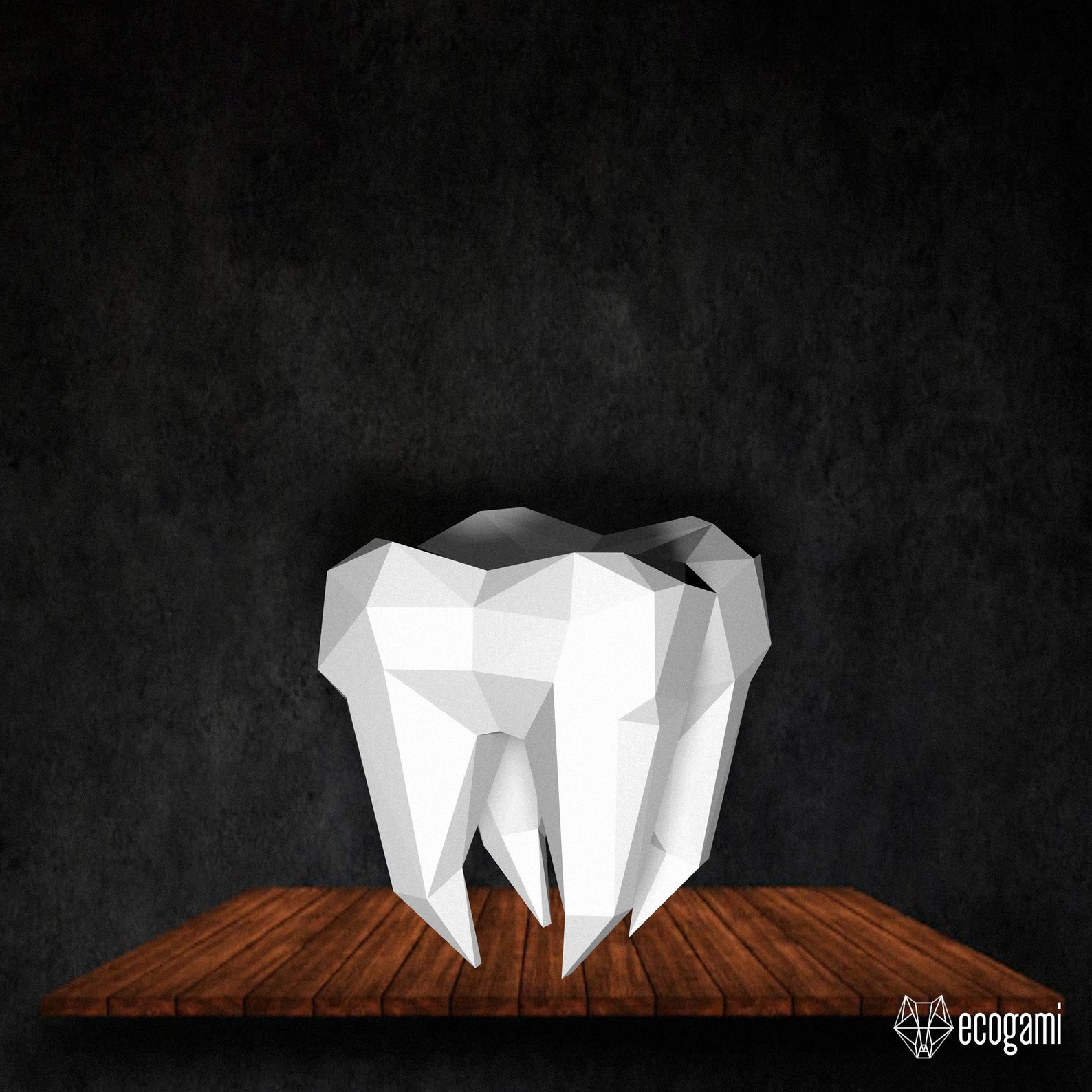 Molar Tooth Papercraft Sculpture, Printable 3D Puzzle, Papercraft Pdf ...