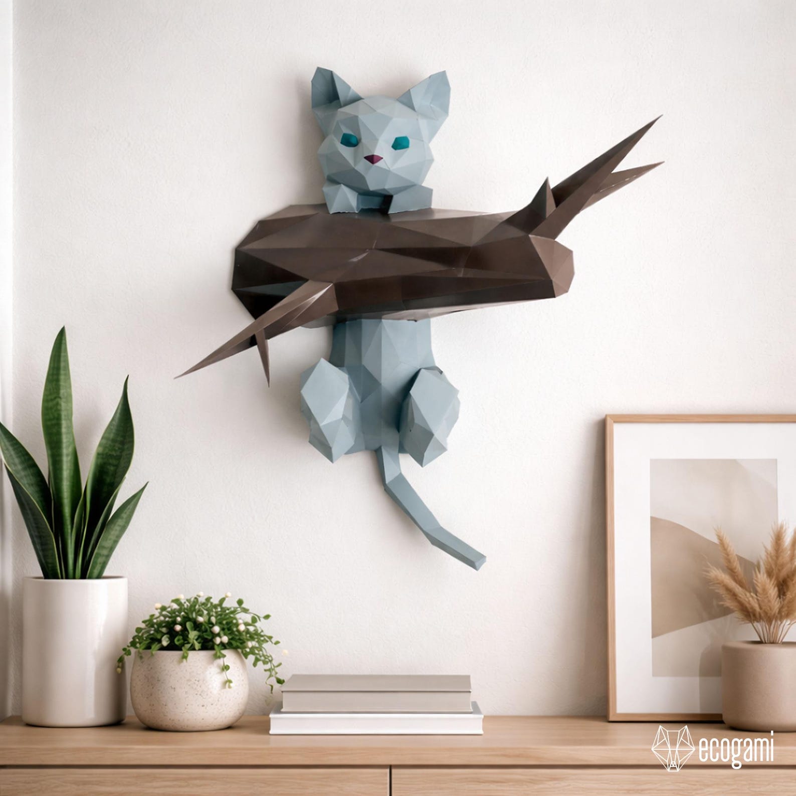 Cat Papercraft Template – DIY Paper Cat Sculpture, Low Poly 3D ...
