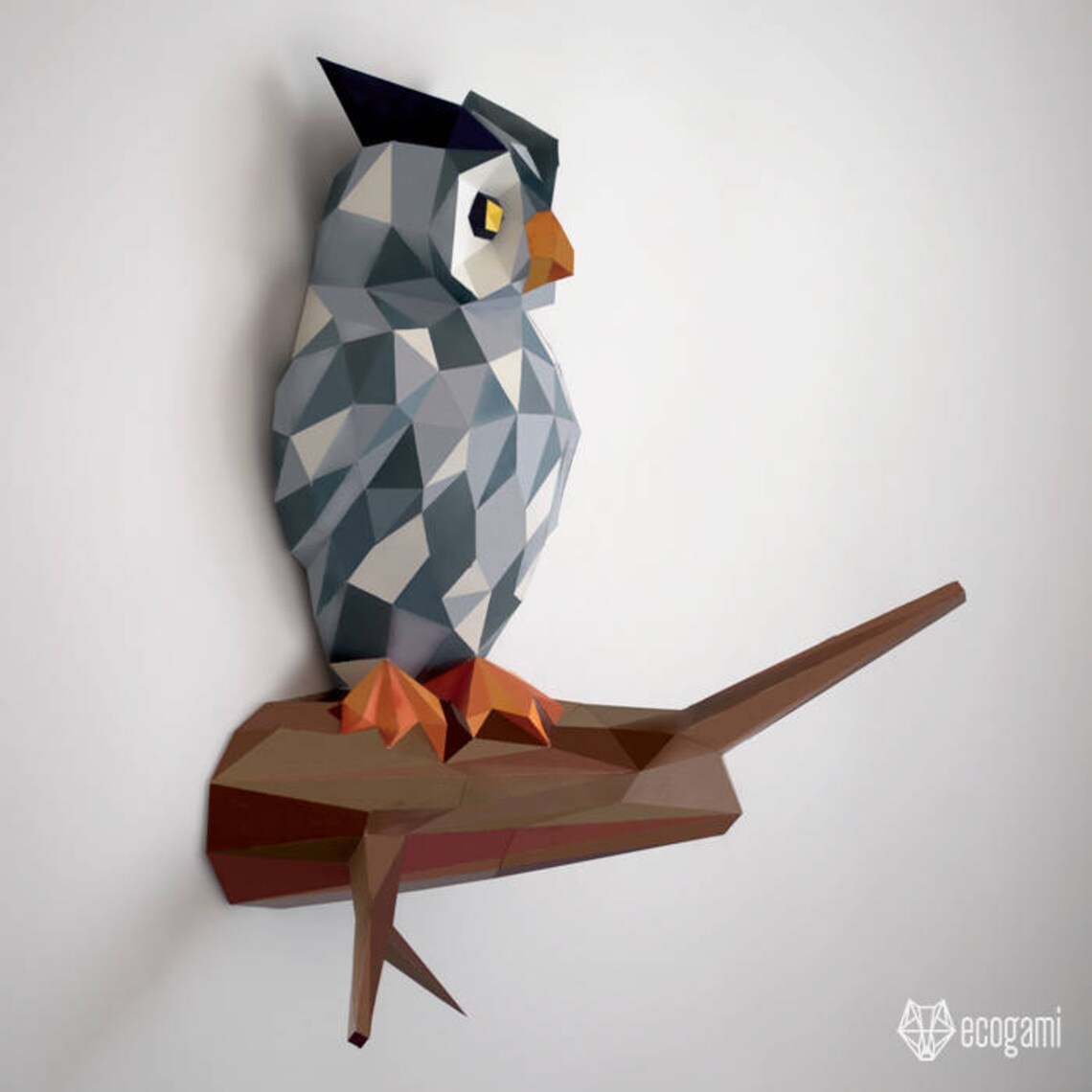 Owl papercraft sculpture printable 3D puzzle papercraft Pdf | Etsy