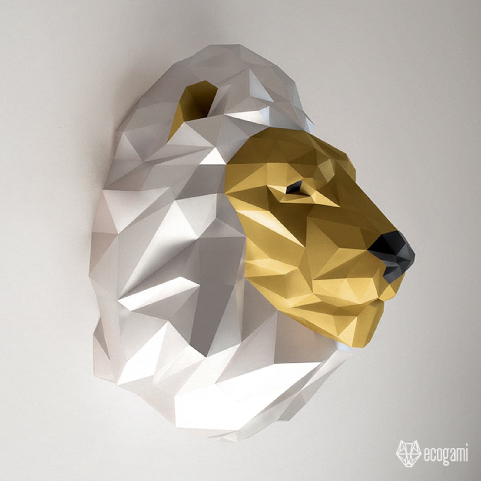 Cabeza de león escultura papercraft rompecabezas 3D - Etsy España