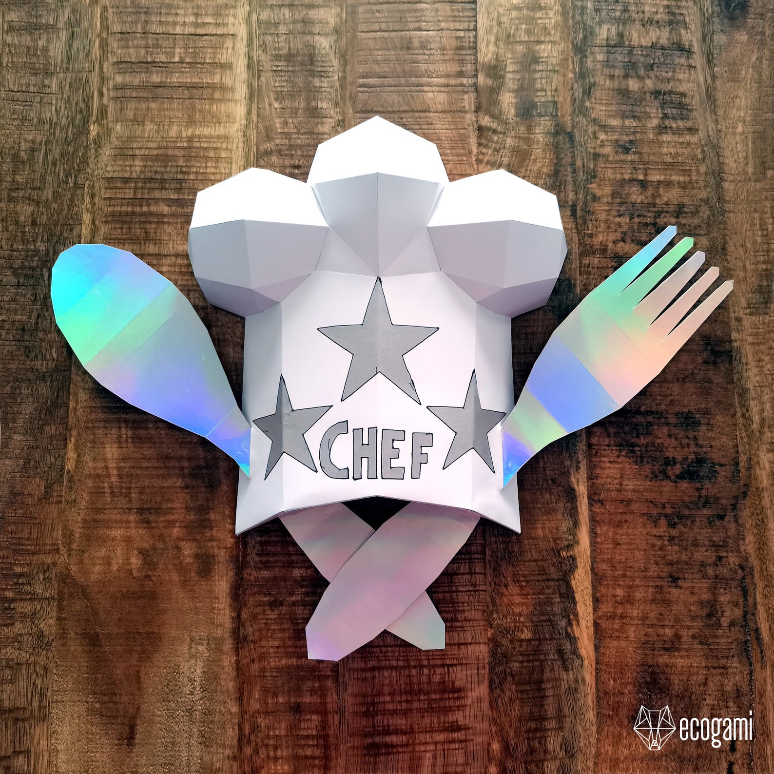 Chef Hat Papercraft Sculpture Printable 3D Puzzle Papercraft - Etsy