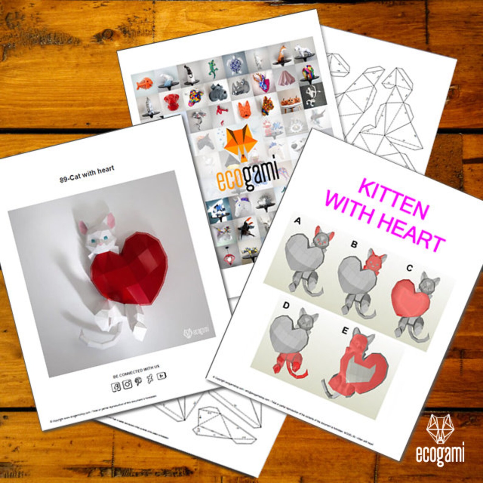 Cat papercraft sculpture printable 3D puzzle papercraft Pdf | Etsy