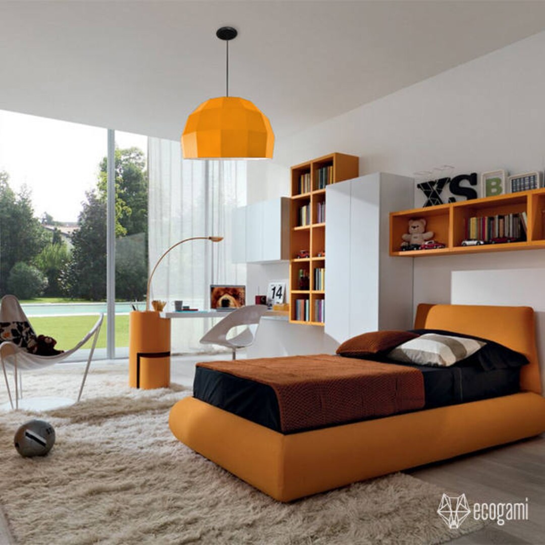 Hanging Paper Lamp Shade, Printable Lampshade EASY, Papercraft Pdf ...