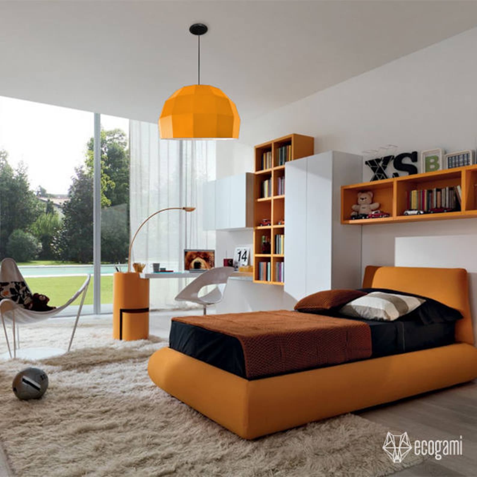 Hanging Paper Lamp Shade, Printable Lampshade EASY, Papercraft Pdf ...