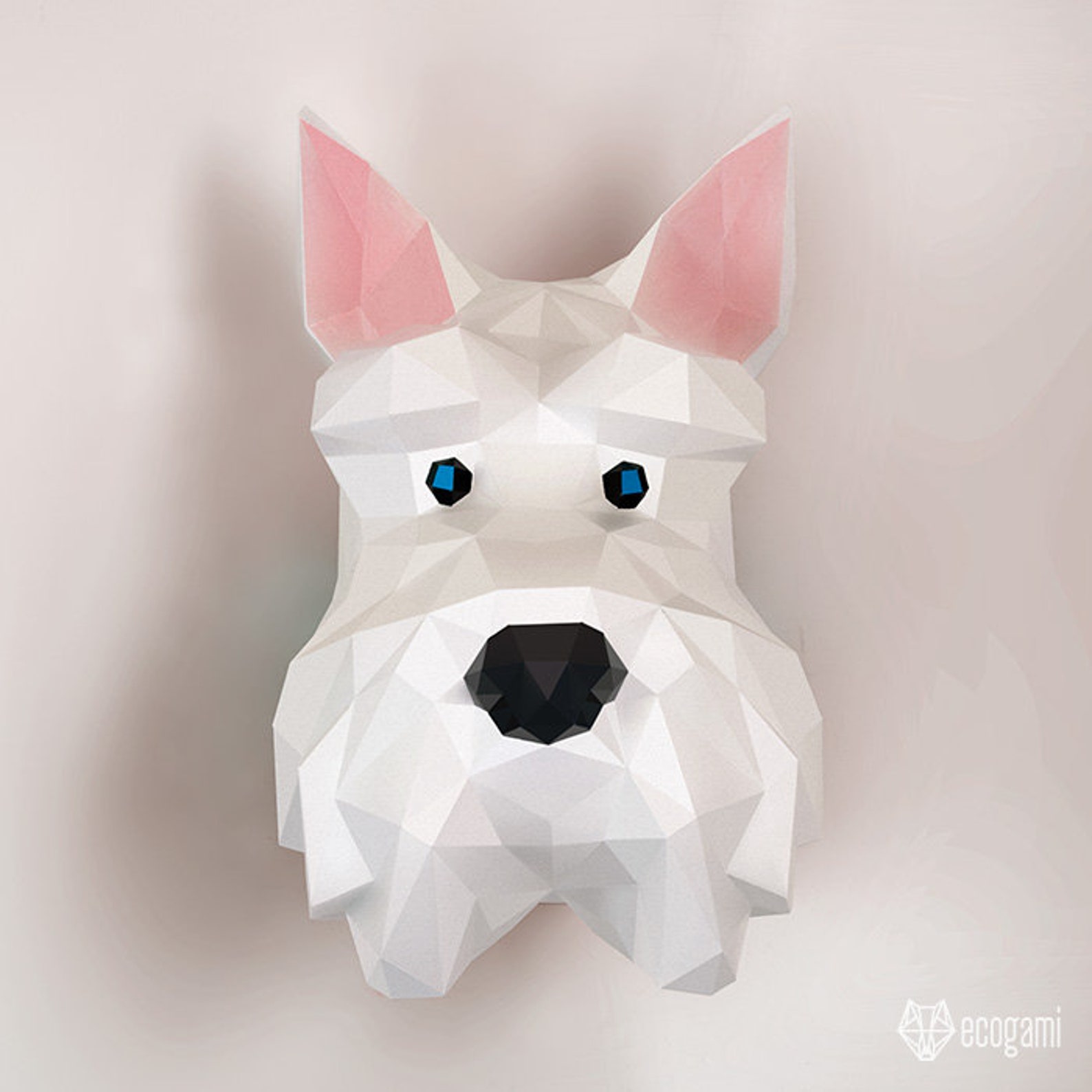 Scottish Terrier Papercraft Template PDF, DIY 3D Paper Dog Sculpture ...