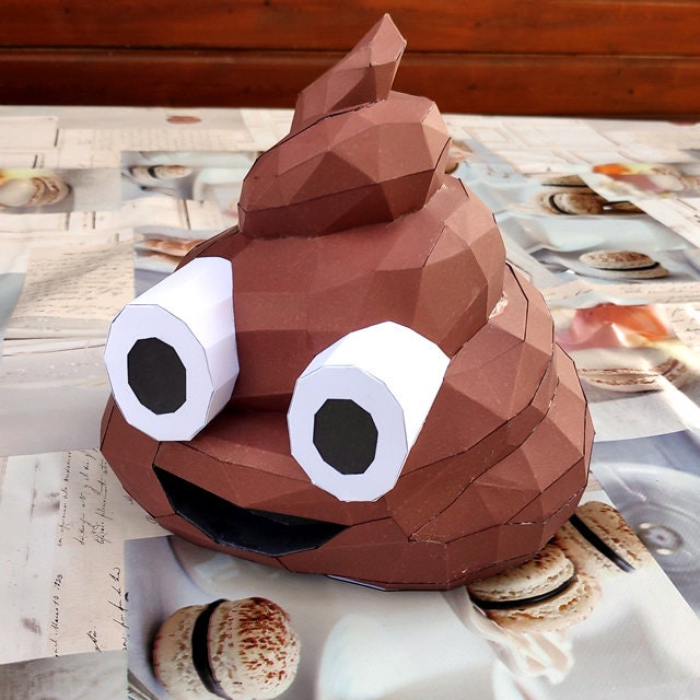 Poo Emoji Papercraft Sculpture, Printable 3D Puzzle, Papercraft Pdf ...