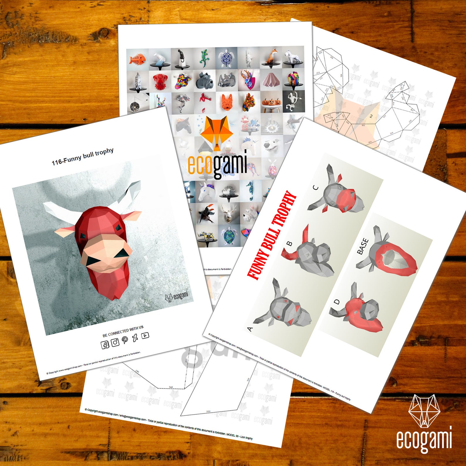 Cow Papercraft Sculpture, Printable 3D Puzzle, Papercraft Pdf Template ...