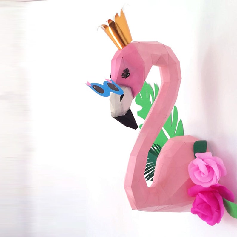 Flamingo Papercraft Sculpture Printable 3D Puzzle Papercraft - Etsy Canada