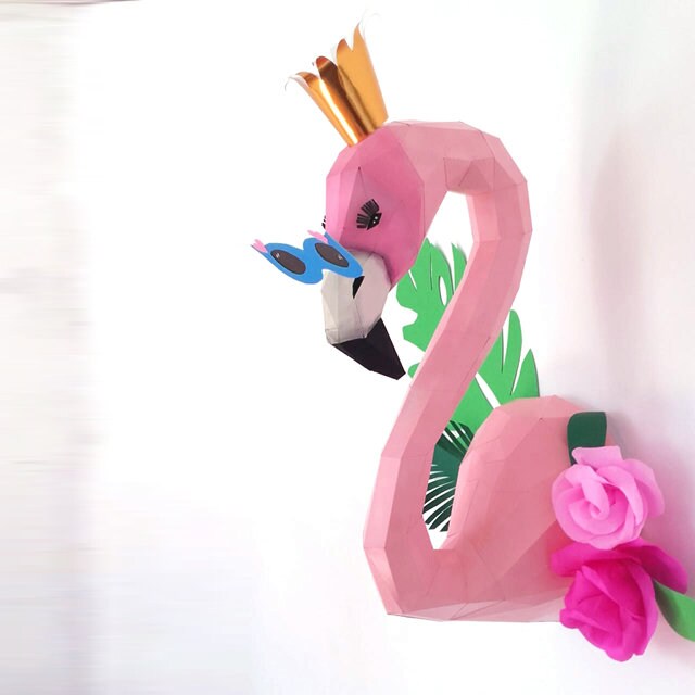 Flamingo Papercraft Sculpture Printable 3D Puzzle Papercraft - Etsy ...
