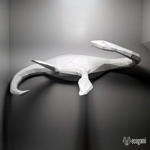 Plesiosaurus Papercraft Sculpture, Printable 3D Puzzle, Papercraft Pdf ...