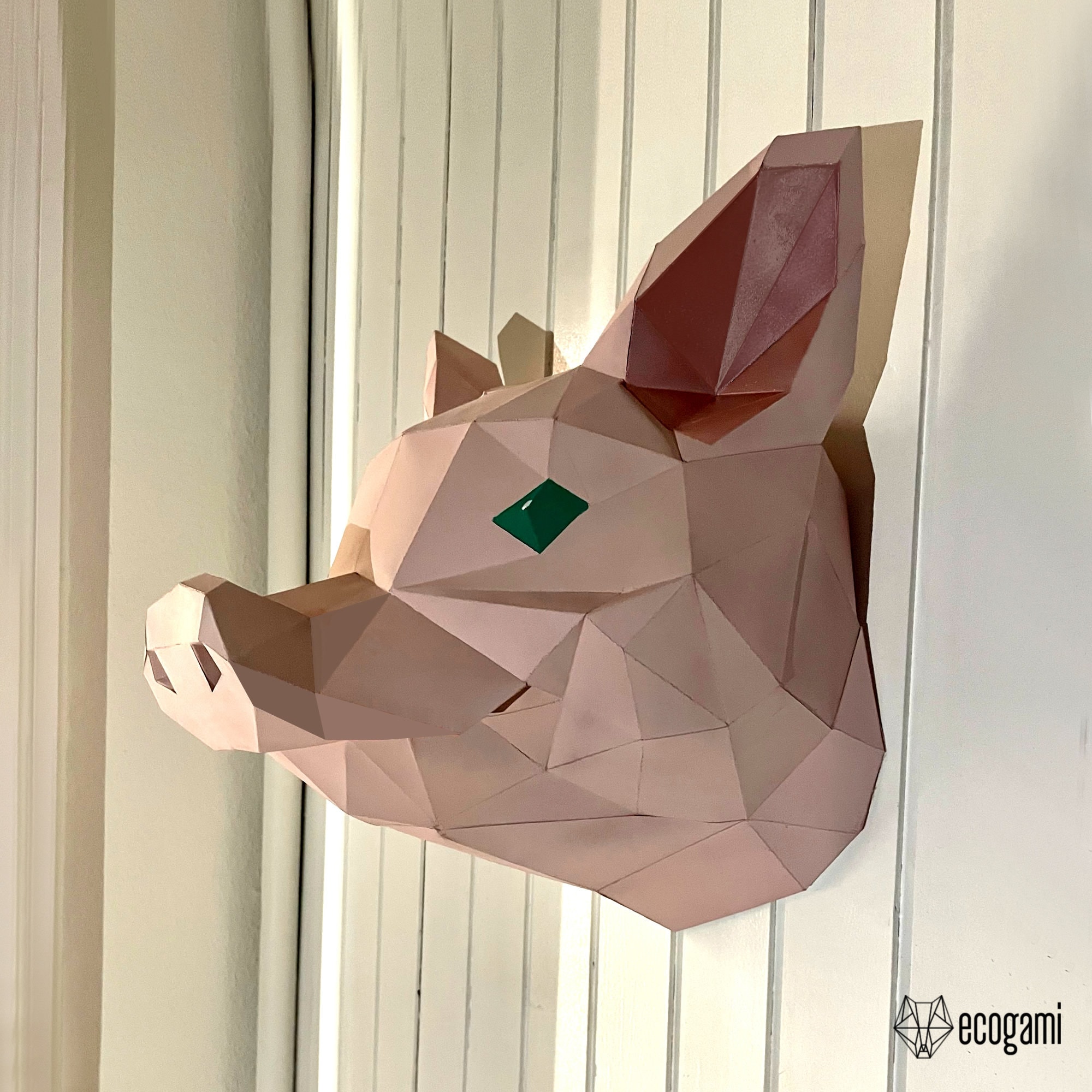 Pig Head Papercraft Template, Printable 3D Puzzle, Papercraft Pdf ...