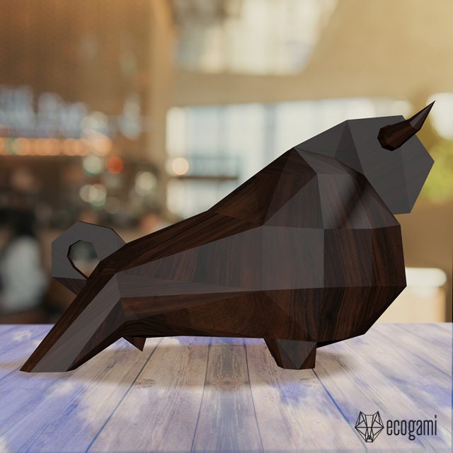 Bull Papercraft Sculpture Printable 3D Puzzle Papercraft Pdf - Etsy Canada