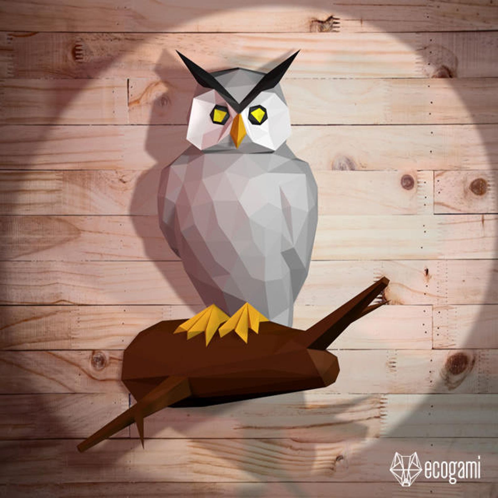 Owl papercraft sculpture printable 3D puzzle papercraft Pdf | Etsy