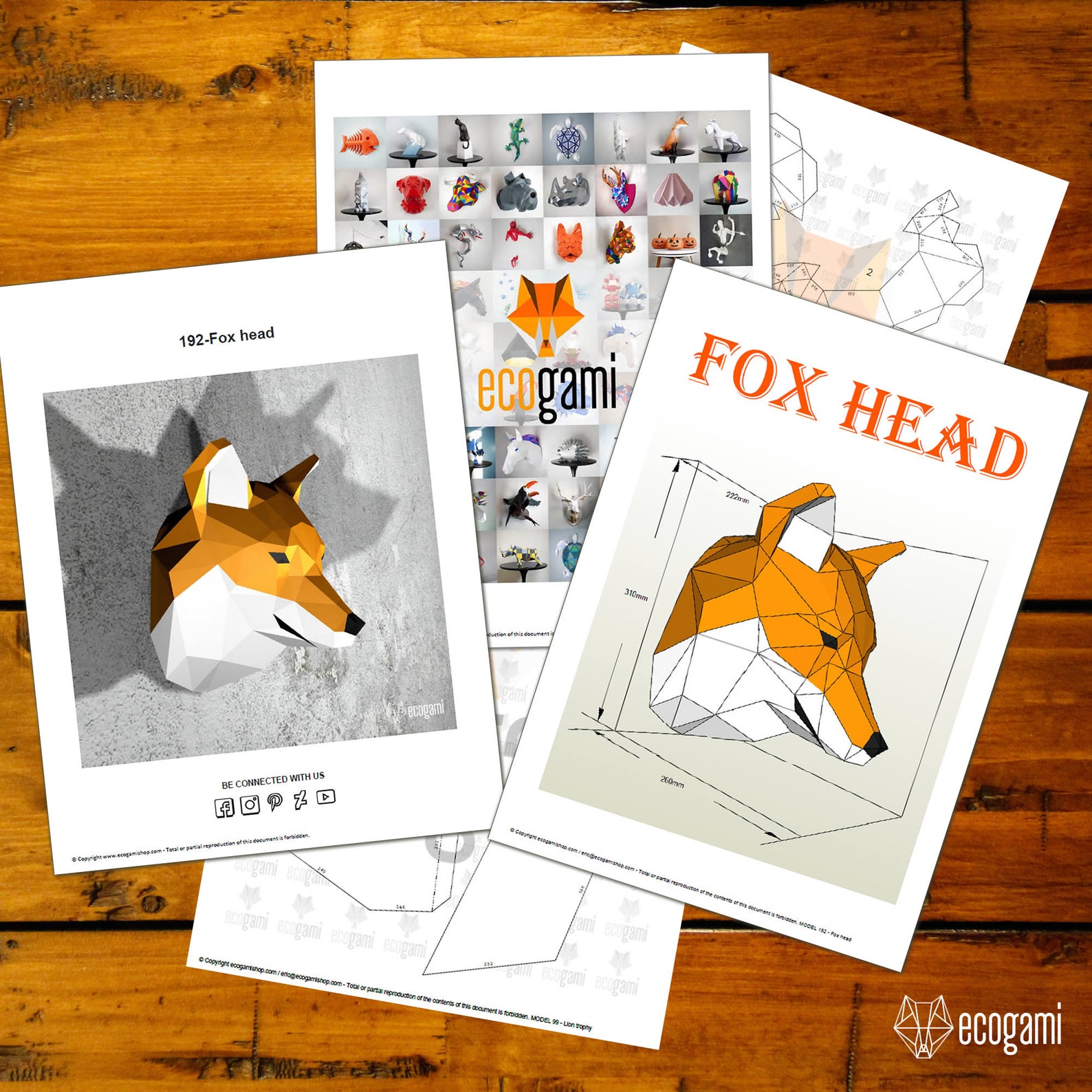 Fox Head Papercraft Sculpture Printable 3D Puzzle Papercraft - Etsy