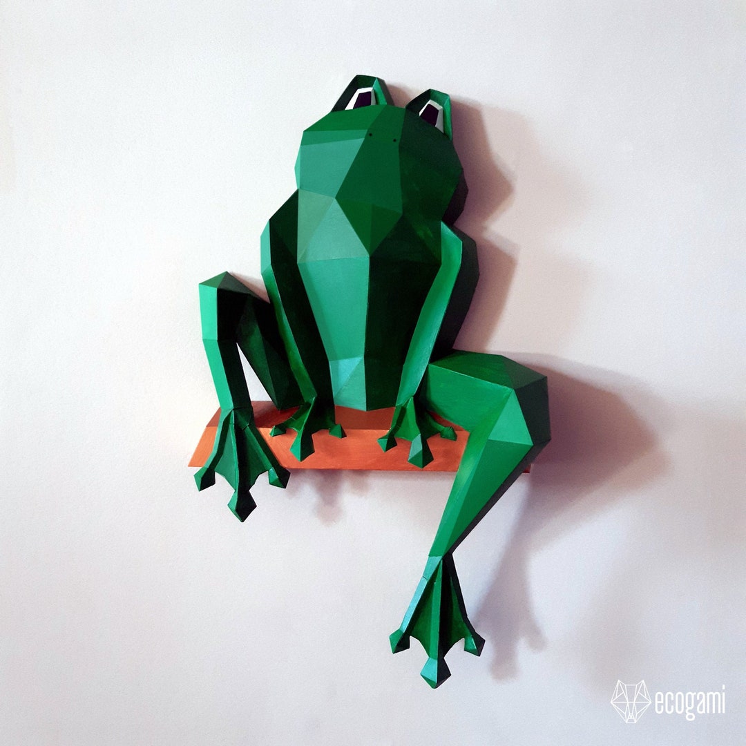 Frog Papercraft Sculpture, Printable 3D Puzzle, Papercraft Pdf Template ...