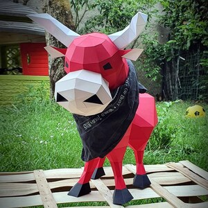Bull Papercraft Sculpture, Printable 3D Puzzle, Papercraft Pdf Template ...