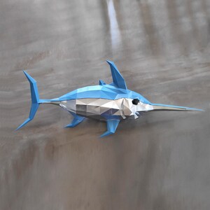 Swordfish Papercraft Sculpture, Printable 3D Puzzle, Papercraft Pdf ...