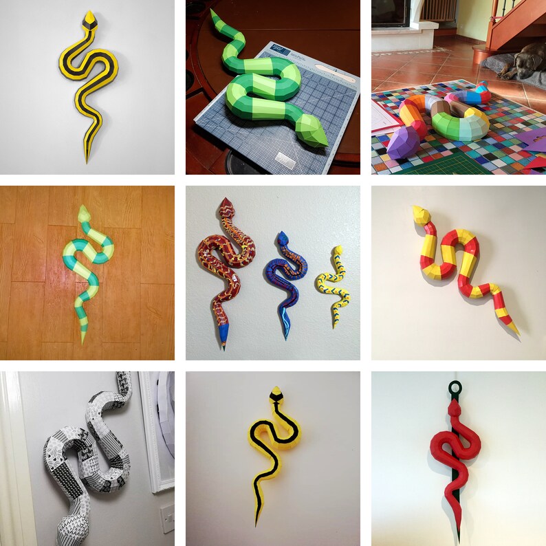 Snake Sculpture Papercraft 3D, Craft Kit for Adults, Puzzle to Make ...