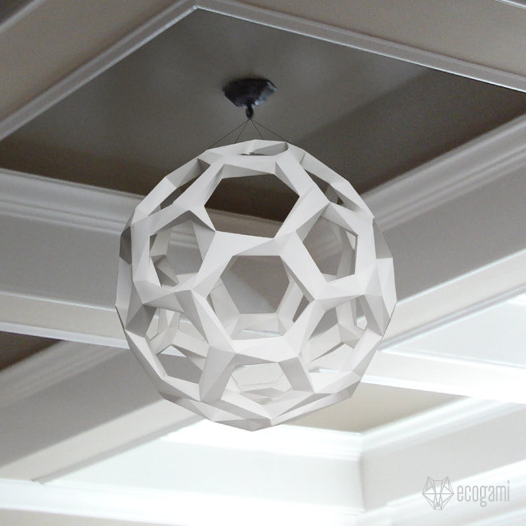 Sphere Paper Lamp Shade, Printable Lampshade, Papercraft Pdf Template ...