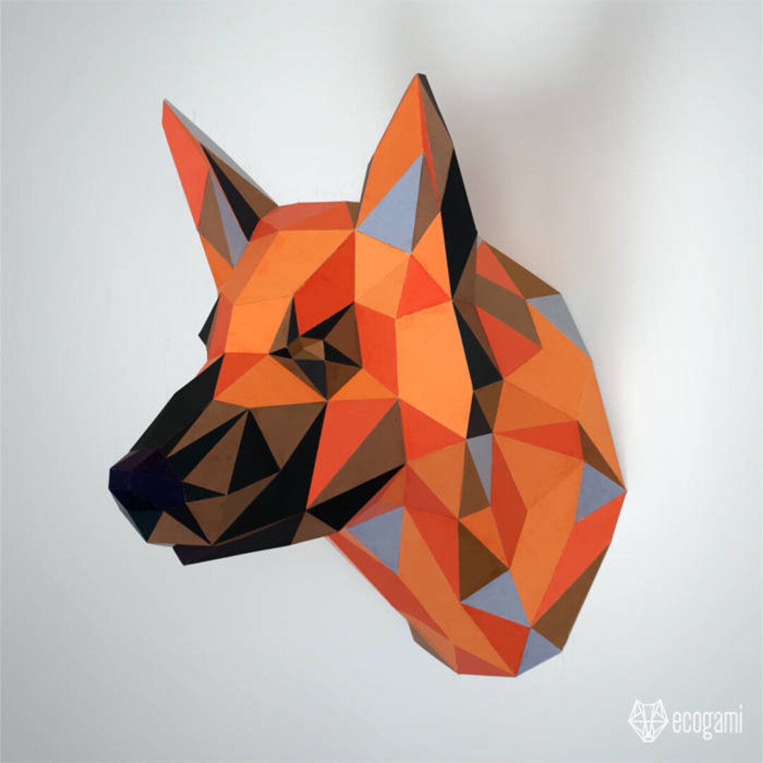 German Shepherd Papercraft Sculpture, Printable 3D Puzzle, Papercraft ...