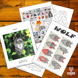 Wolf Papercraft Sculpture, Printable 3D Puzzle, Papercraft Pdf Template ...