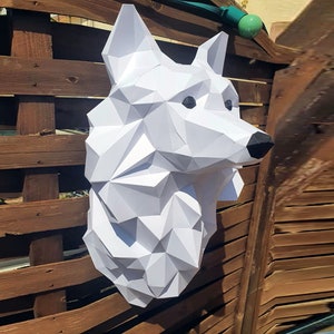 Wolf Papercraft Sculpture, Printable 3D Puzzle, Papercraft Pdf Template ...