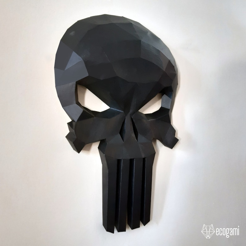 Punisher Skull Papercraft Sculpture Printable 3D Puzzle - Etsy