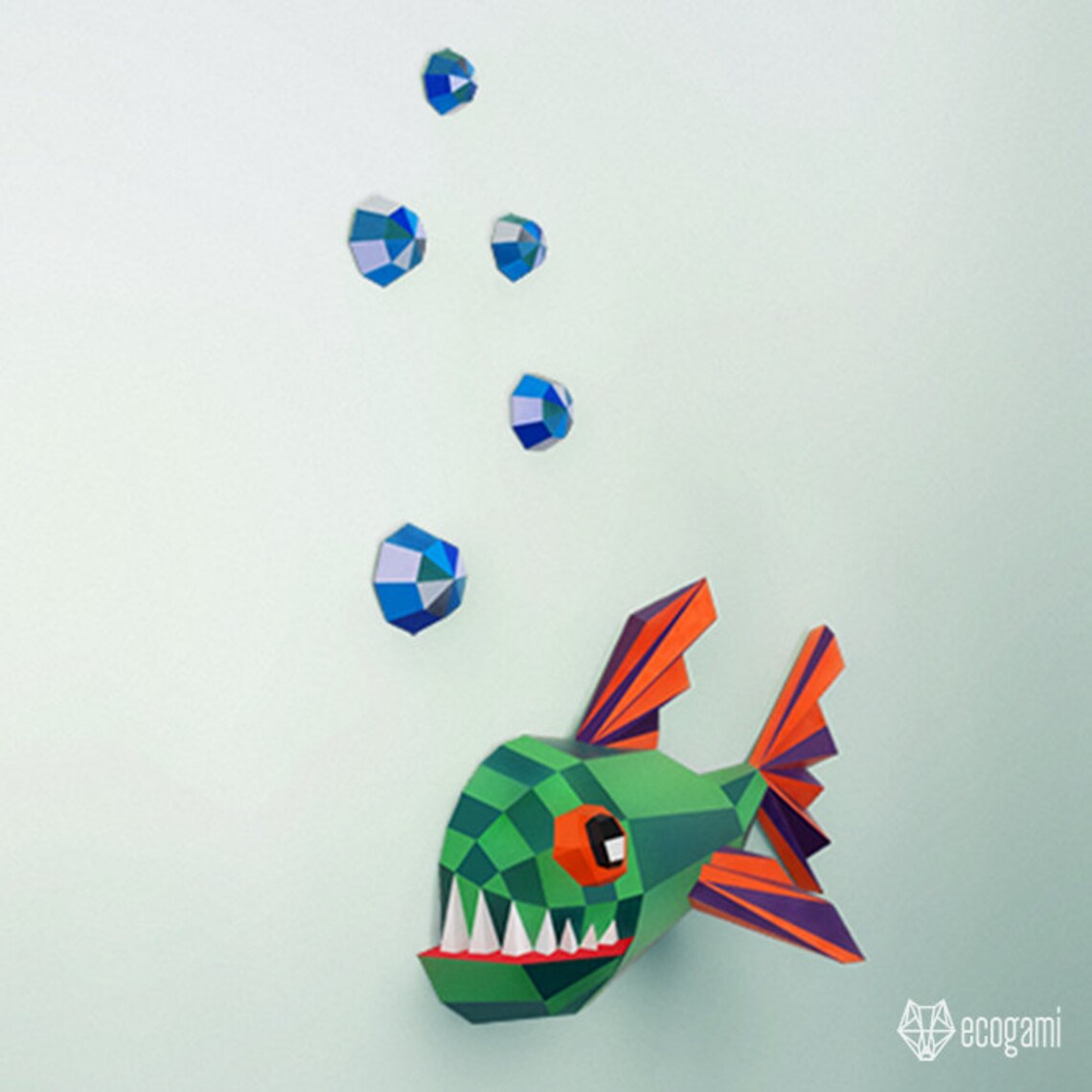 Bubble Fish Papercraft Trophy, Printable 3D Puzzle, Papercraft Pdf ...