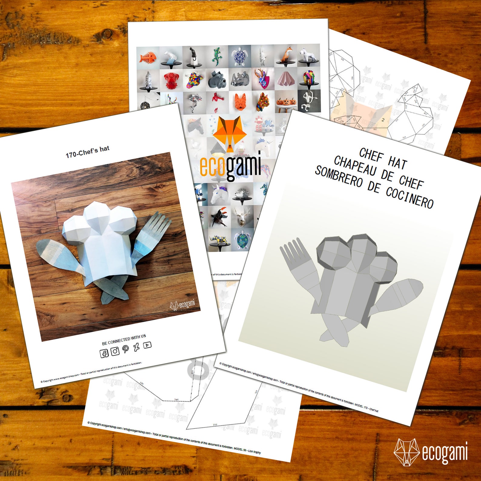 Chef Hat Papercraft Sculpture Printable 3D Puzzle Papercraft - Etsy