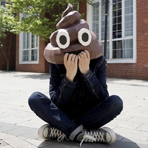 Poop Emoji Paper Face Mask Template, Printable Papercraft Pdf Template ...