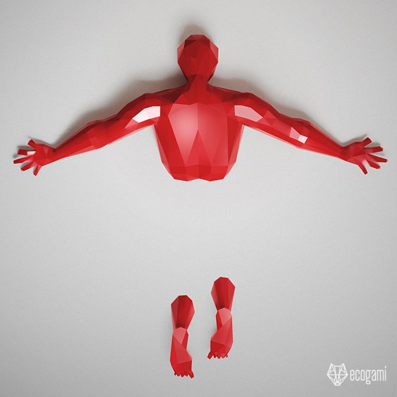 Falling Man Papercraft Sculpture, Printable 3D Puzzle, Papercraft Pdf ...
