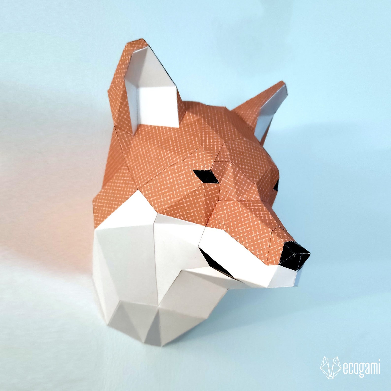 Fox Head Papercraft Sculpture, Printable 3D Puzzle, Papercraft Pdf ...