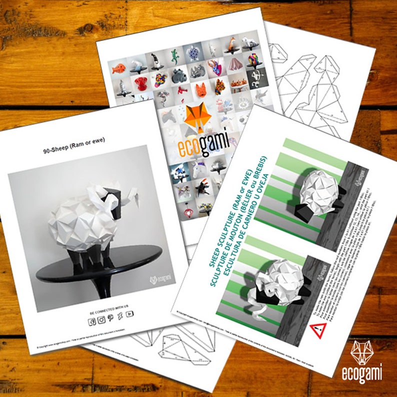 Sheep Papercraft Sculpture Printable 3D Puzzle Papercraft - Etsy