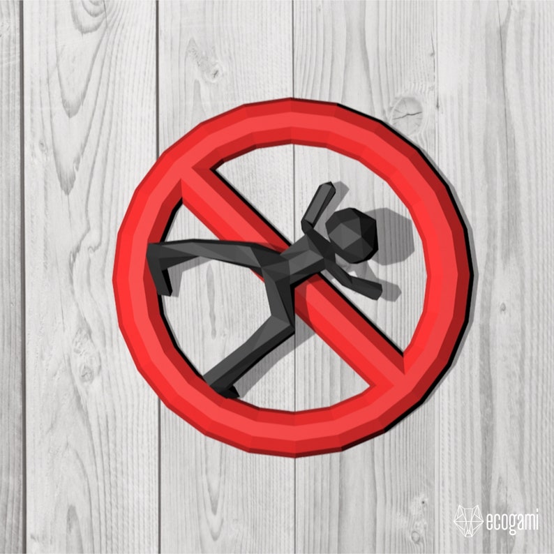 Road Sign Papercraft Trophy Printable 3D Puzzle Papercraft | Etsy